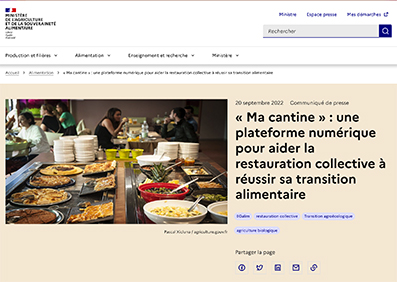 Ma cantine : une plateforme pour la restauration collective – Actualités Qualité Nutrition Santé ...