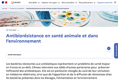 Anti-biorésistance en santé animale et dans l’environnement ...
